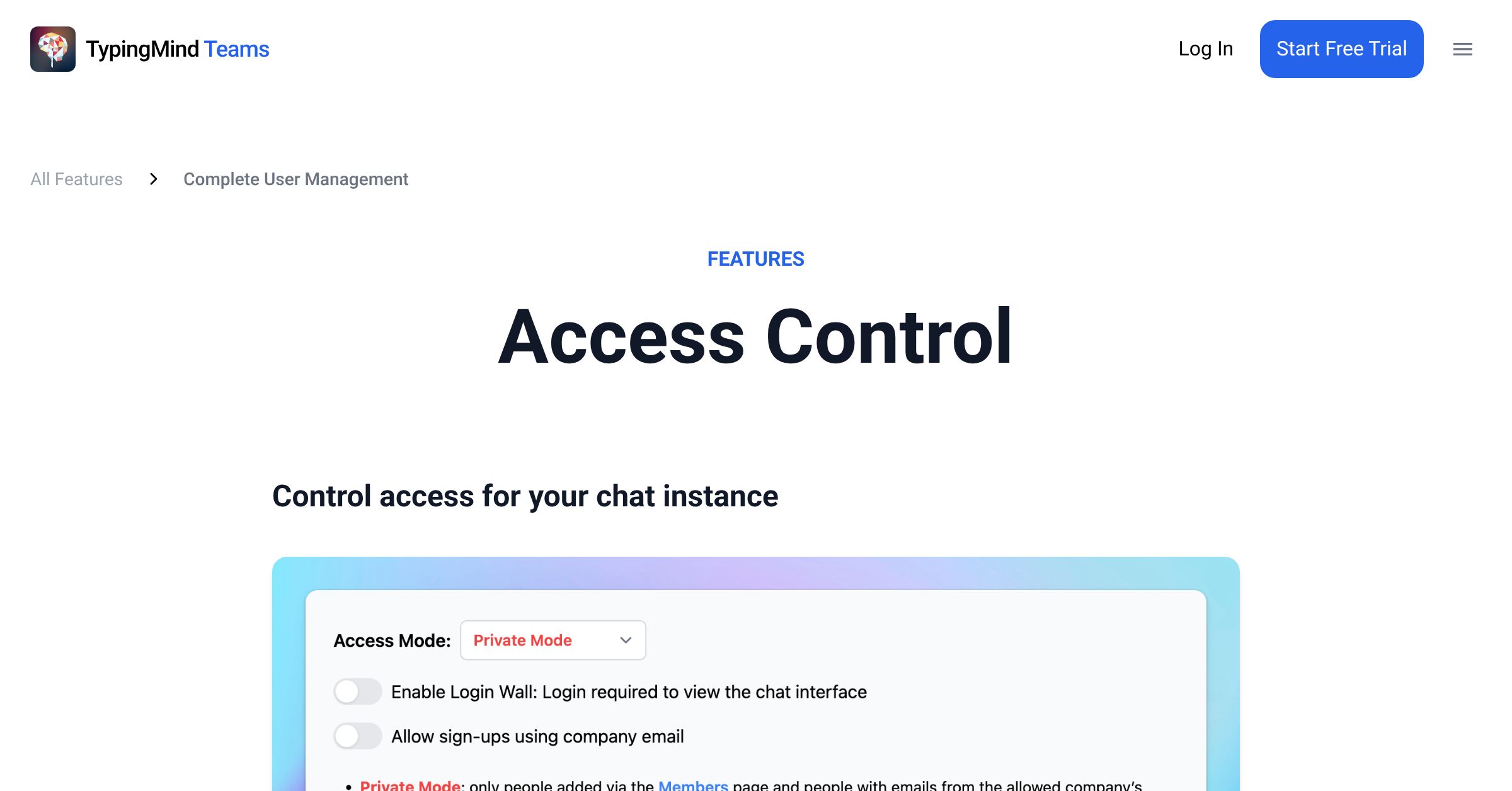 TypingMind Custom - Access Control