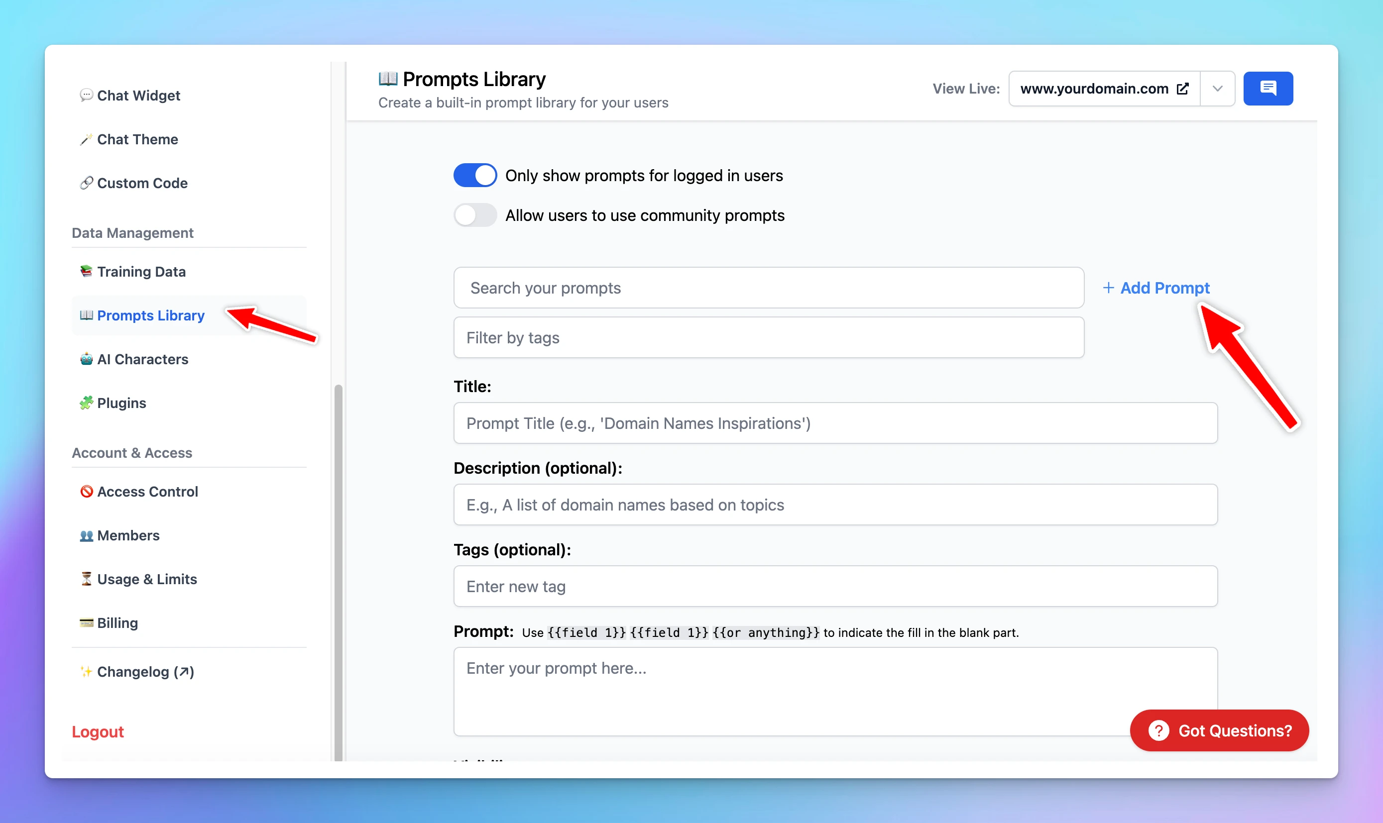 TypingMind Custom - Prompt Library